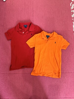 Ralph Lauren Red & Orange Polo Shirt Boys Size 7 | eBay