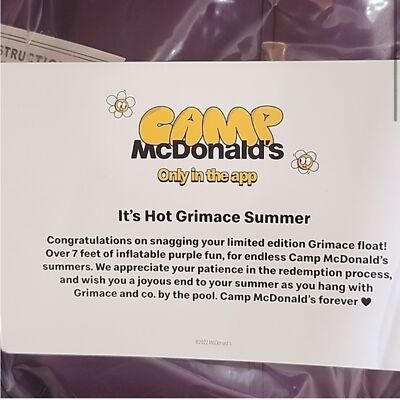 RARE McDonalds Grimace Float | eBay