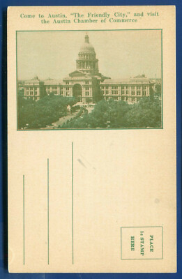 Austin Texas Capitol Friendly City Austin Chamber of Commerce postcard ...