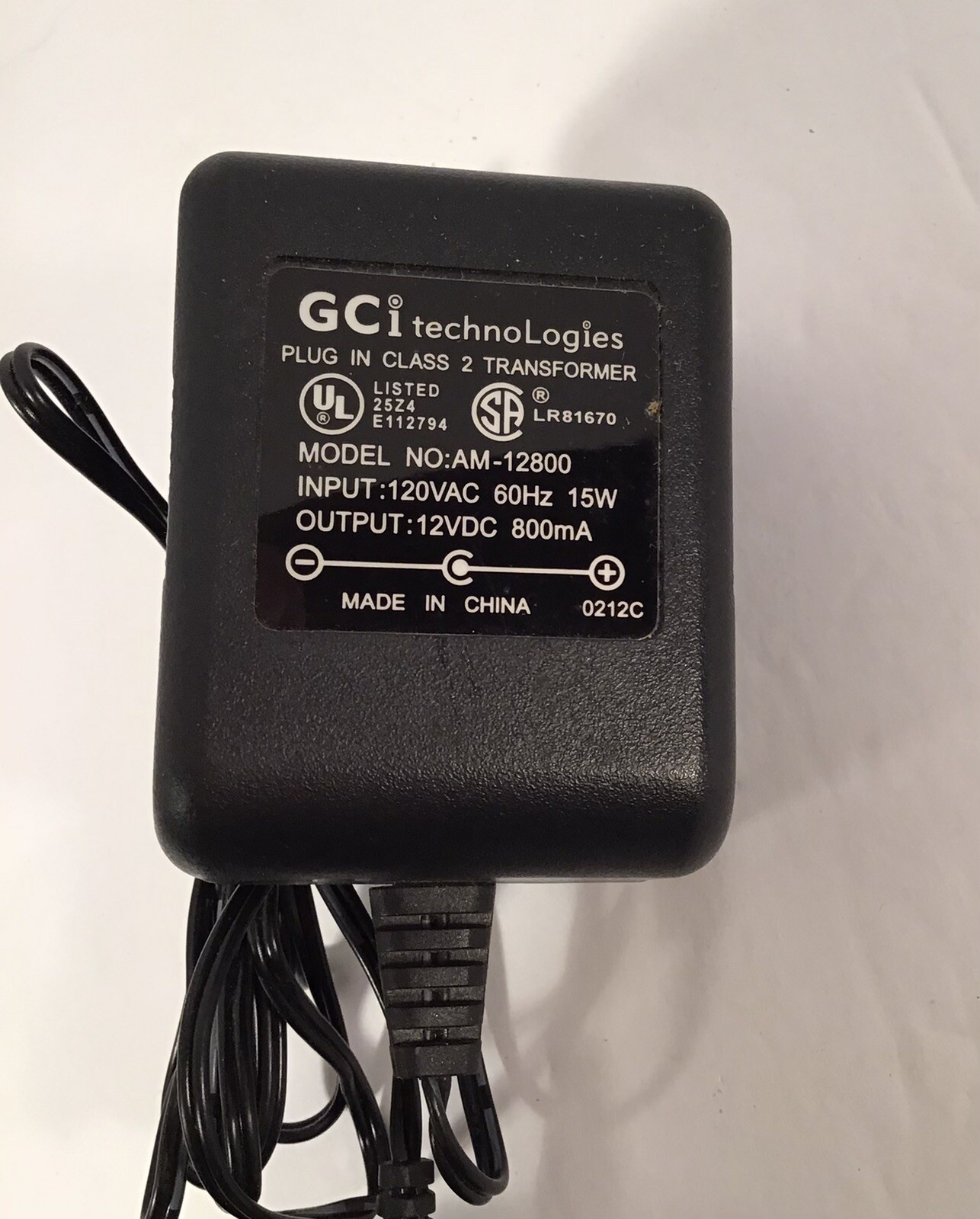 GCI Technologies Am-12800 AC Power Supply Adapter Charger Output 12vdc ...