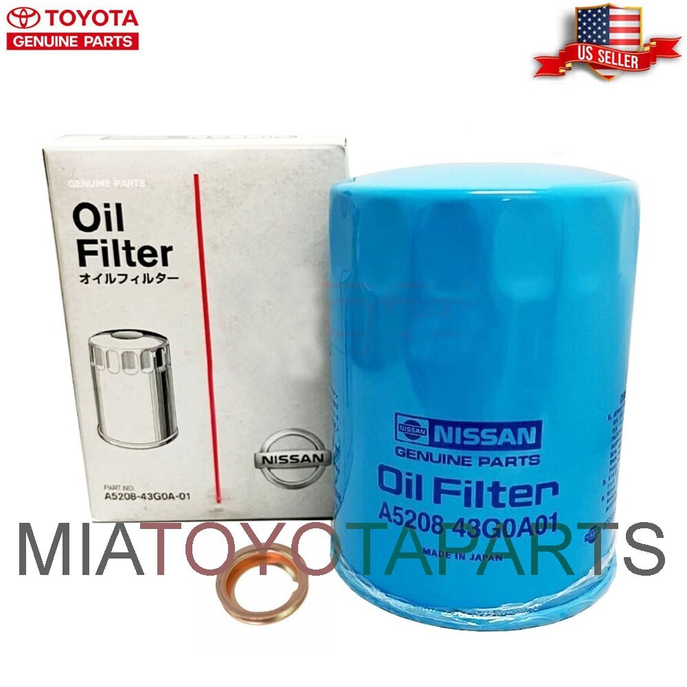 Genuine Nissan OEM Engine Oil Filter A5208-43G0A01 w/ Gasket Washer ...