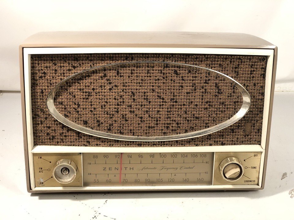 Vintage Zenith C725L Auto Frequency Control Tube AM FM Radio Display ...