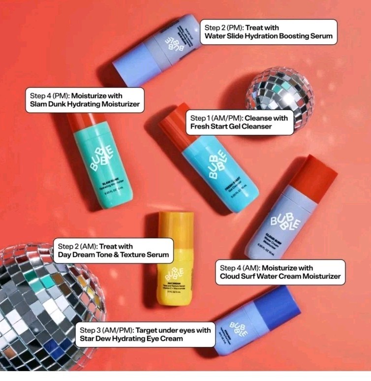 BUBBLE SKINCARE The Wish List Mini Essentials Set - Cleanser Serum Slam ...