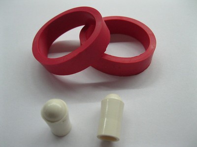 2 PREMIUM FLIPPER RUBBER RINGS RED 1-1/2" x 1/2" w/ 2 FREE White Tips ...