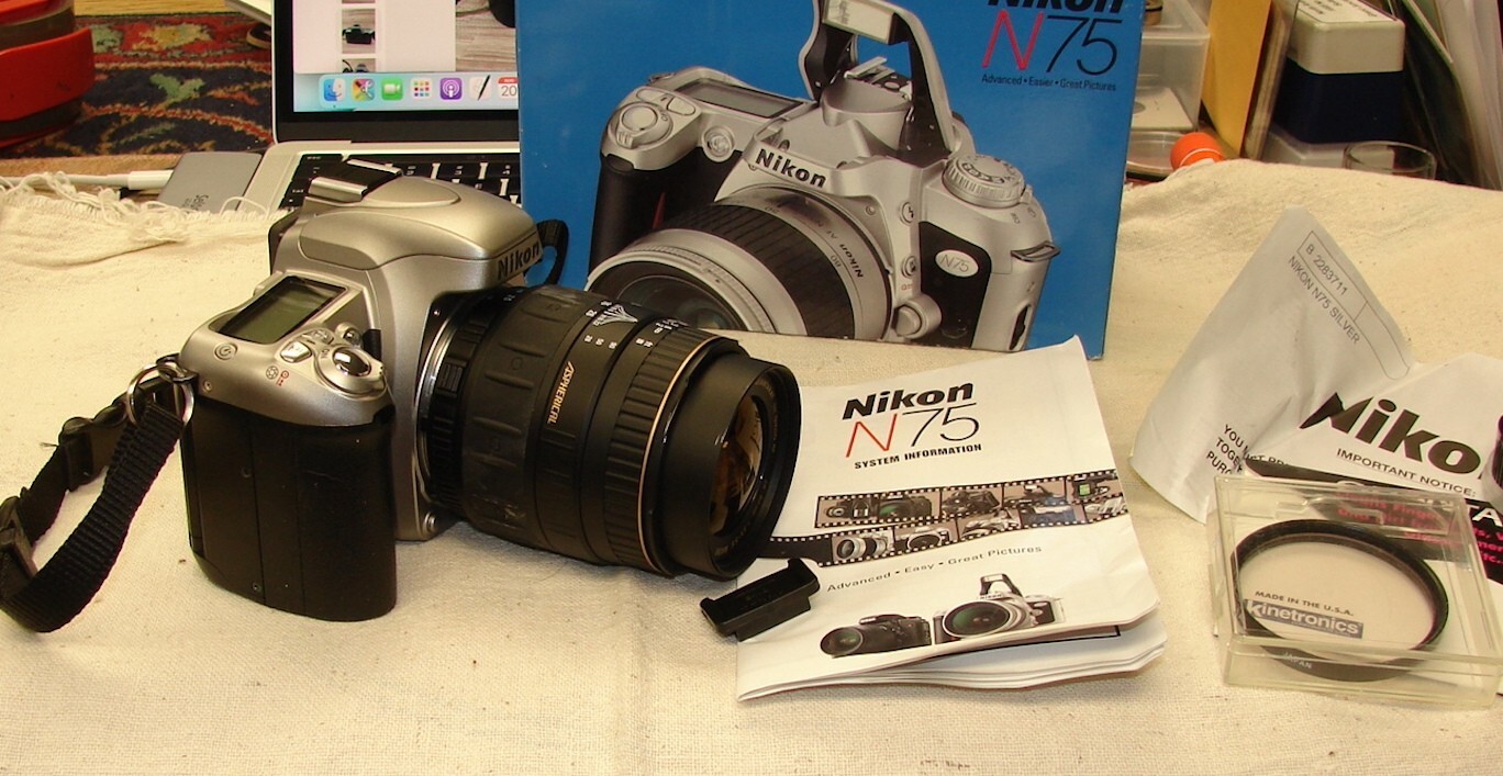 Nikon N75 35mm Film Camer with Telephoto Lens--Excellent Condition | eBay