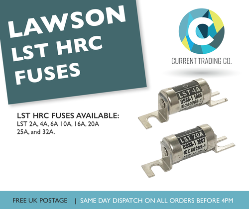 LAWSON LST 2A, 4A, 6A, 10A, 16A, 20A, 25A & 32A TYPE LST HRC FUSES ...