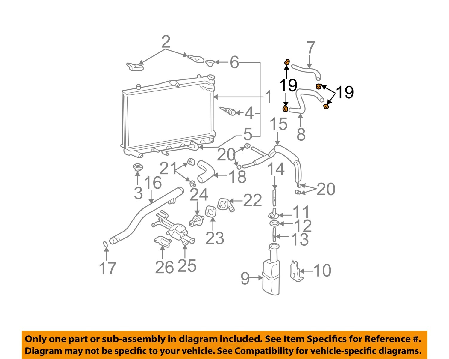 Genuine Radiator Hose Clamp OEM for Hyundai 253311W041 for sale online ...