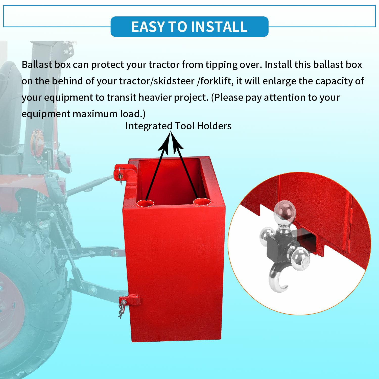 3 Point Ballast Box Mounted Category 1 Tractor Loader Counterweight ...