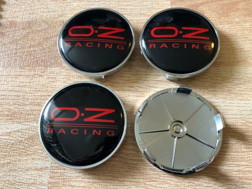 4x OZ Racing 68mm Alloy Wheel Hub Centre Caps Cap , 68mm Black Red ...