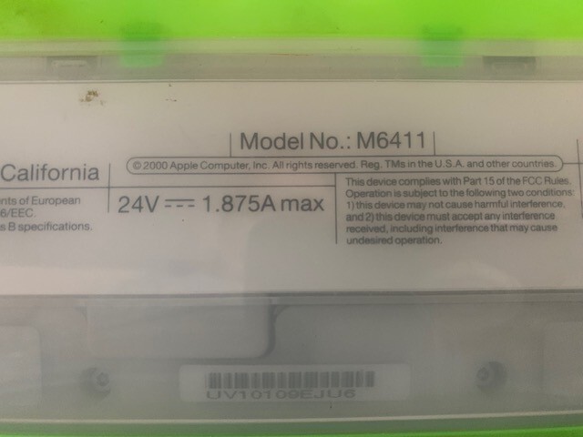 Vintage Apple iBook G3 366Mhz Clamshell Key Lime Green M6411 Firewire ...