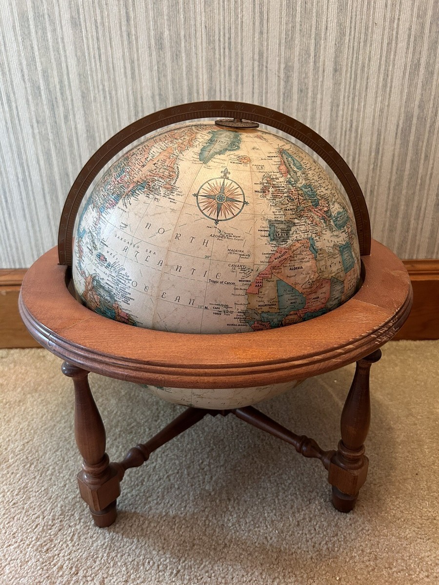 Wooden World Globe On Stand 1950s World Globe On Stand(SKU17528)