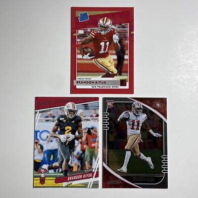Brandon Aiyuk - 3 Card RC Lot - 2020 Absolute, Prestige, Donruss Red ...