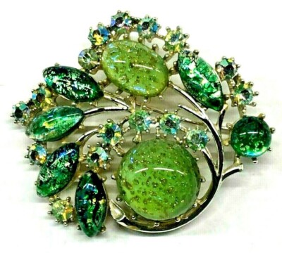 Vnt Coro Brooch Ab Rhinestones, Foiled Marquise & Round Cabochons Book ...