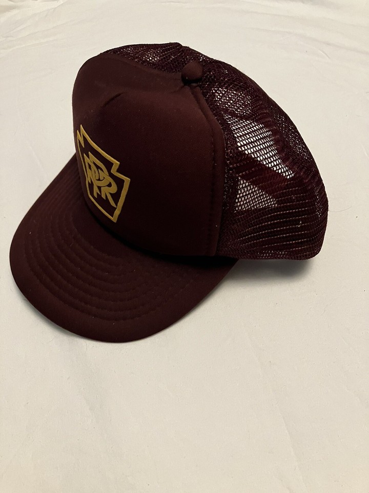 Pennsylvania Railroad PRR Trucker Hat Snap Back Foam Mesh Cap Maroon ...