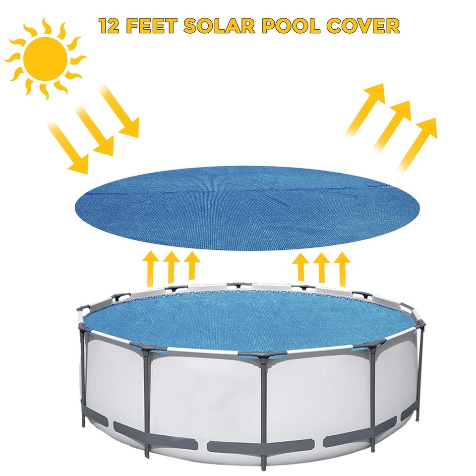 Solar Pool Cover for 8, 10, 12 & 15ft Fast Set Inflatable Paddling ...