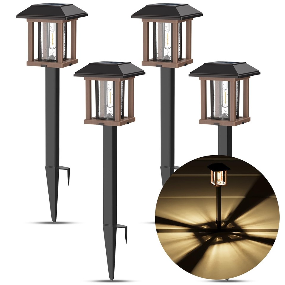 XMCOSY+ Solar Pathway Lights Outdoor, 25 LM LED Garden Lights with Seed ...