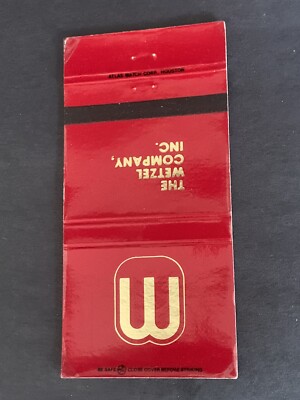 Vintage Texas Matchbook: “The Wetzel Company” Houston, TX | eBay