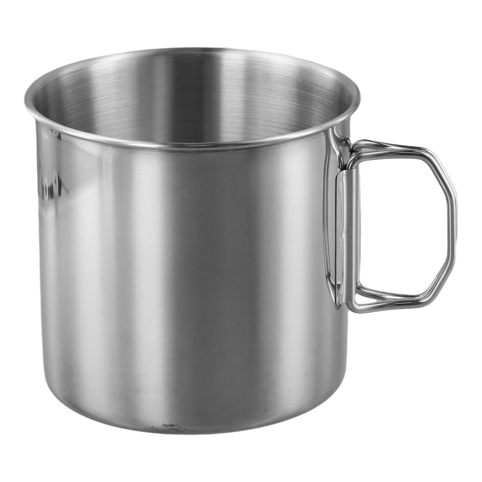 Beer Mug Handle Water Cup Silver Titanium Pot Picnic Mug Folding Handle ...