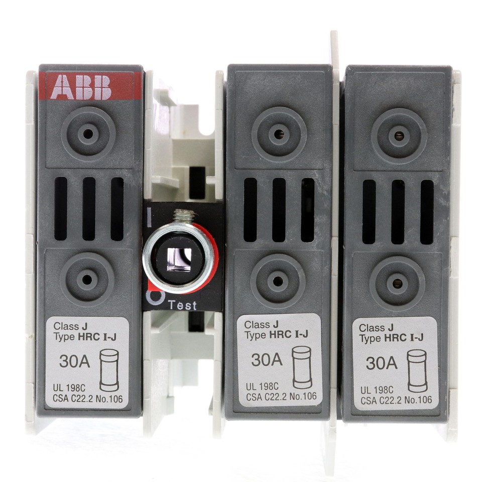 ABB OS-30AJ12 FUSED OPEN DISCONNECT SWITCH, 30A, 600V, CLASS J, FUSE ...
