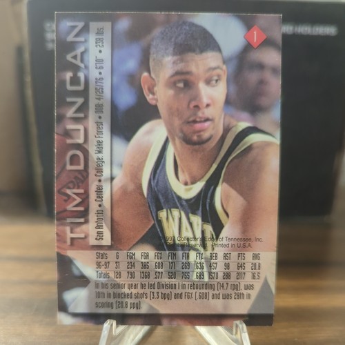 🔥1997 Collectors Edge #1 Tim Duncan Rookie Card🔥 | eBay