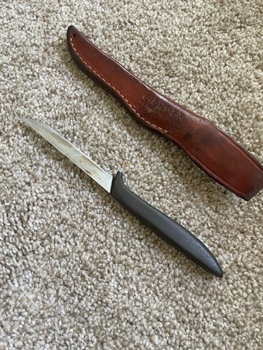 Vintage Gerber Pixie Knife W Leather Sheath USA Portland Oregon Trout ...
