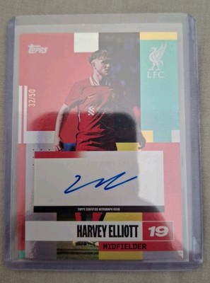 Topps 2023-24 Chrome Liverpool FC Team Set Harvey Elliott Auto 32/50 ...