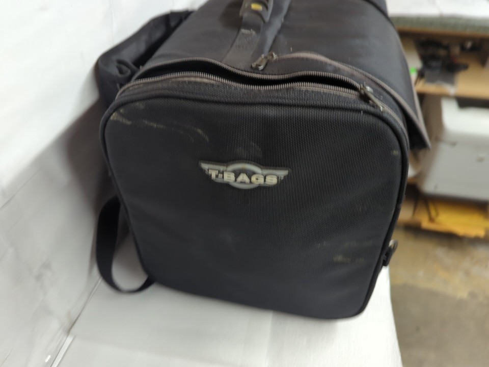 T-Bag Motorcycle Sissy Bar/Rear Luggage Bag + Rain Cover, Black ...