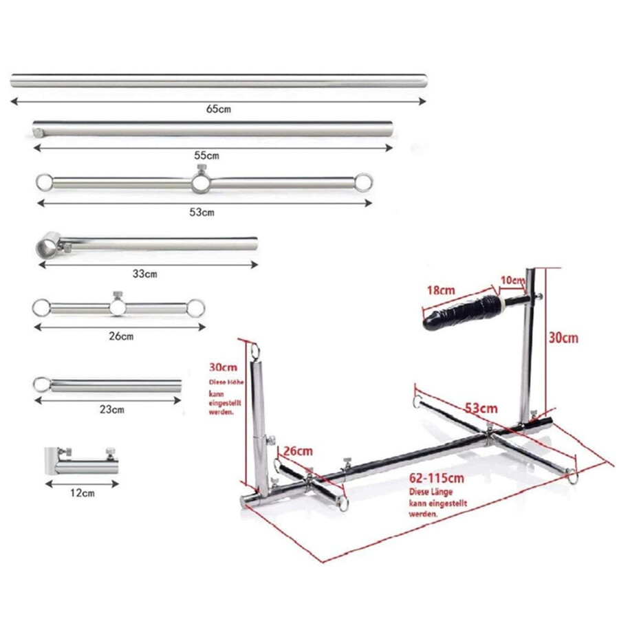 BDSM Rack Spreader Bar Open Leg Hand Ankle Cuffs Restraint Frame Slave ...