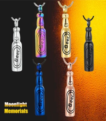 New Beer Bottle Cremation Urn Keepsake Ashes Memorial Necklace | eBay