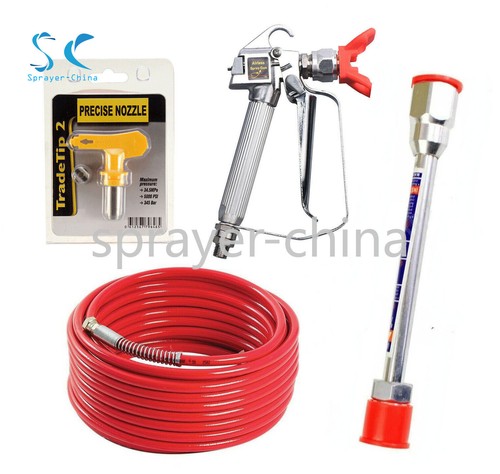 Airless Paint Spray Hose Kit 50ft 1/4" Swivel Joint 3600psi with 517 ...