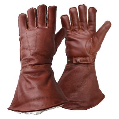 Goldtop Merino Wool Lined Brown Leather Motorcycle & Aviator Despatch ...