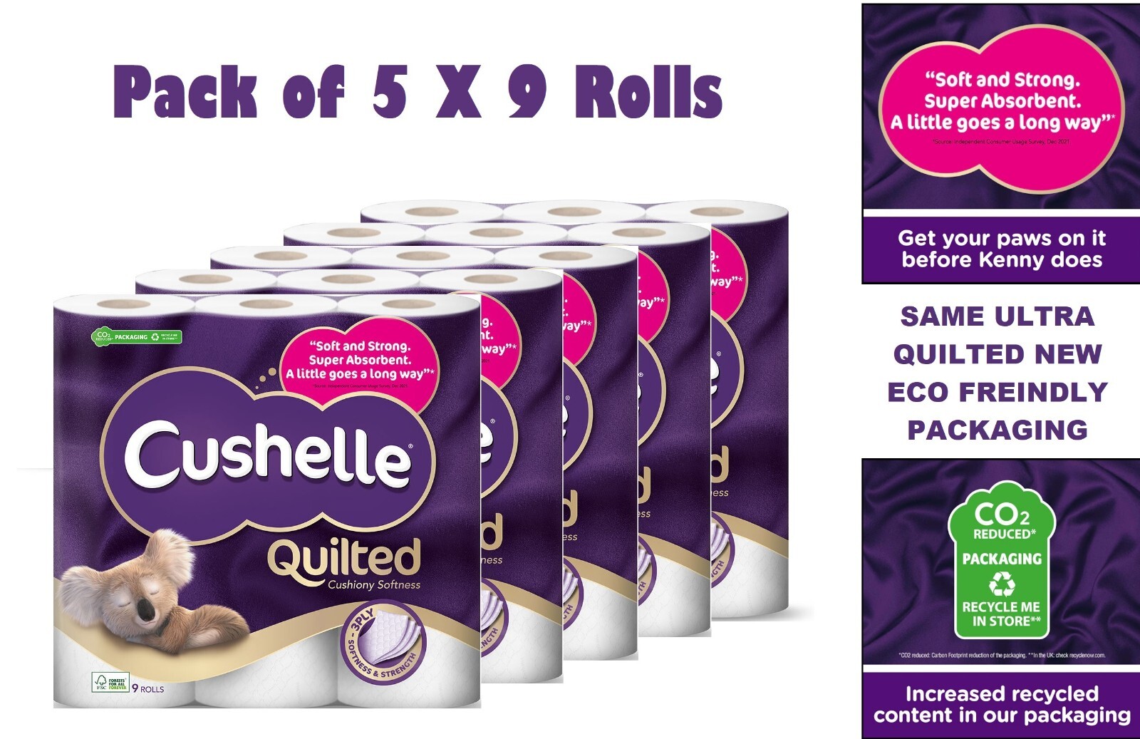 Cushelle Ultra Quilted Roll Tissue Paper Extra Soft Absorbent - 45 ...