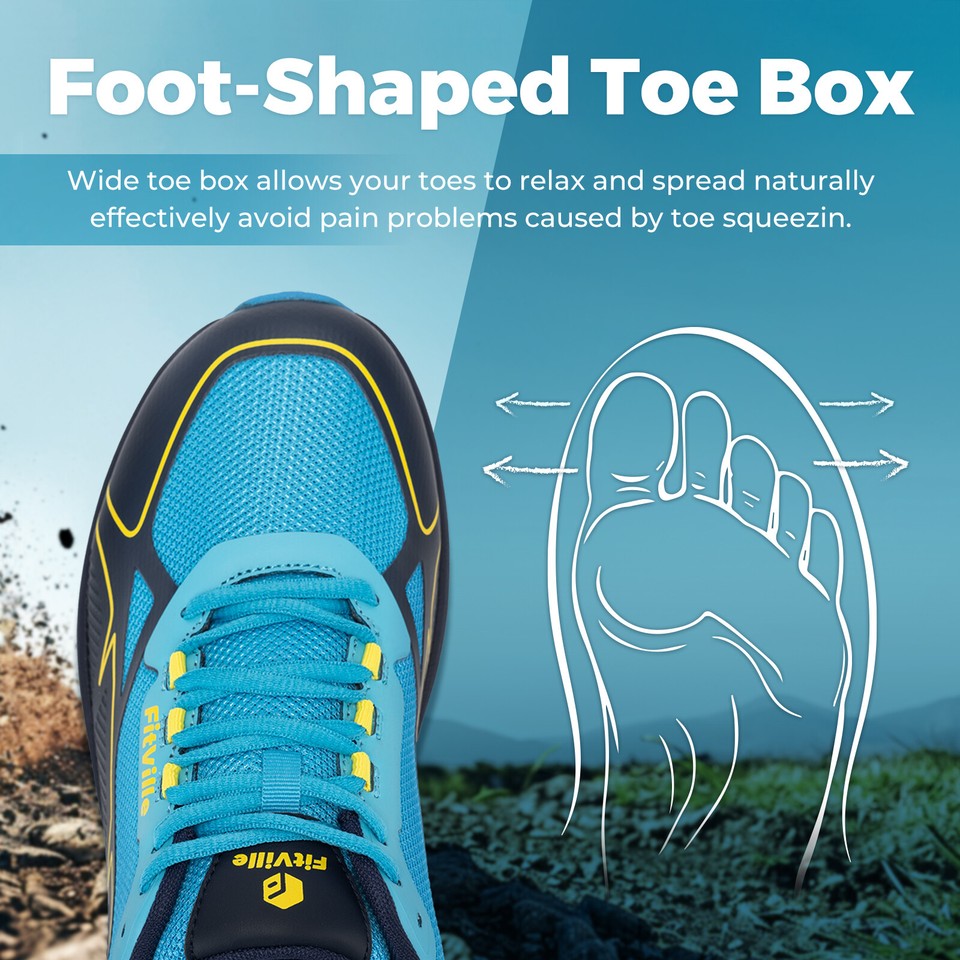 FitVille Running Shoes for Men Trail Walking Sneakers Extra Wide ...