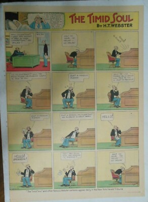 Timid Soul Sunday Page by HT Webster from 4/3/1938 Large Full Size Page ...