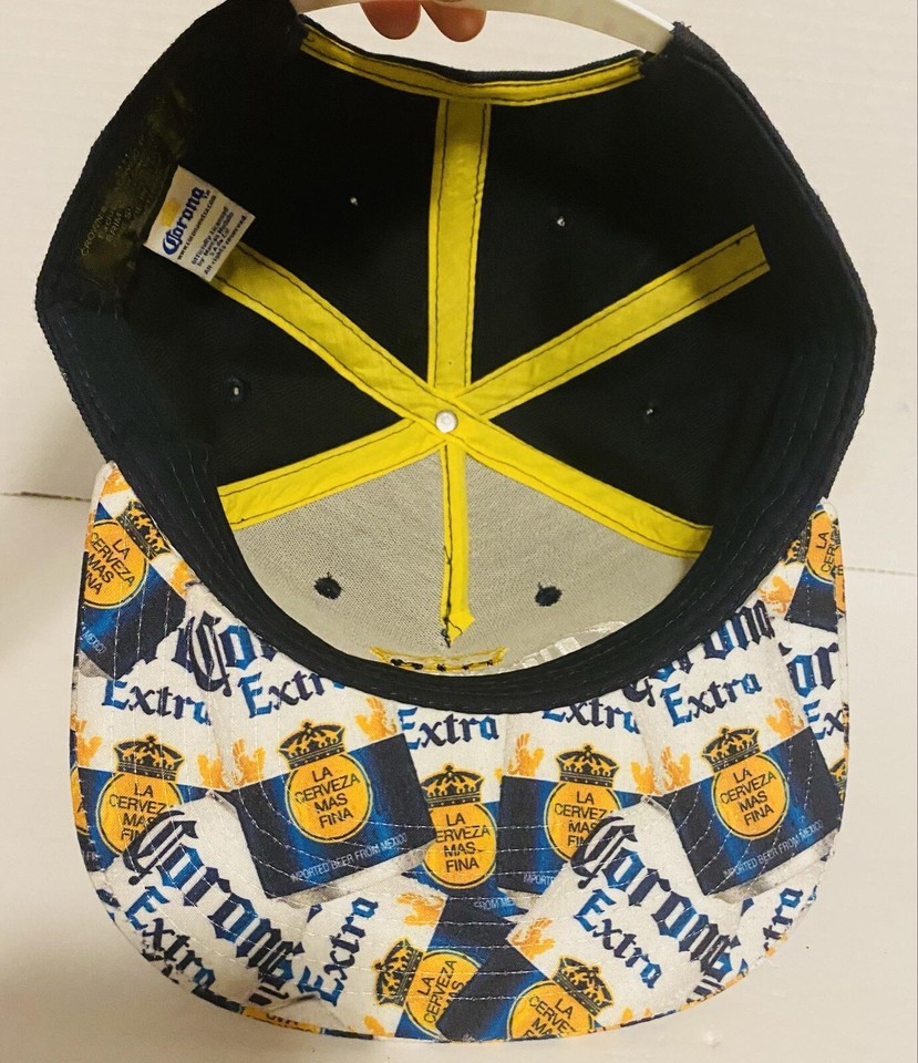 Corona Extra Adjustable Snap Back Hat Large Brim Under Brim Print | eBay