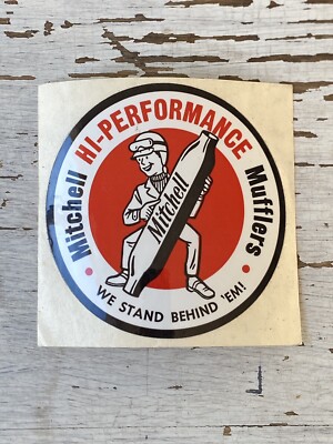 MITCHELL Hi-Performance Mufflers - Original Vintage Racing Decal ...