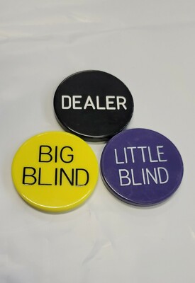 3 Pack Poker Button Set (Dealer, Little Blind & Big Blind Buttons) | eBay