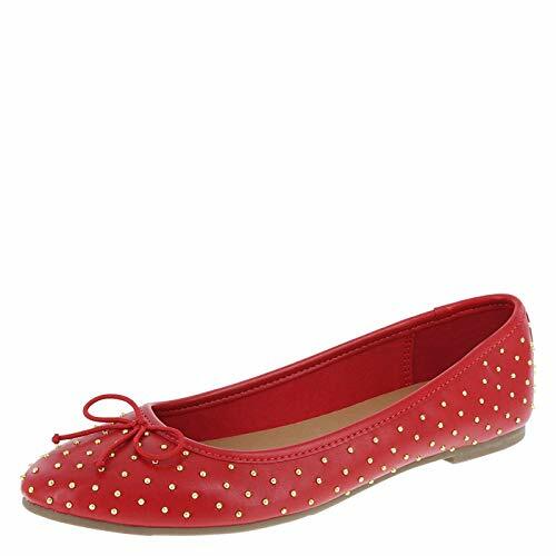Brash Women's Brit Red Gold Studded Ballet Flat Shoes Size 6.5 Medium ...