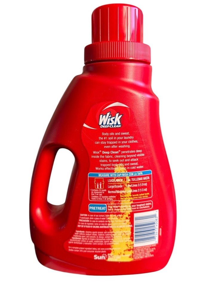 Wisk Deep Clean Original Laundry Detergent Micro-Cleaners 33 Loads, 50 ...