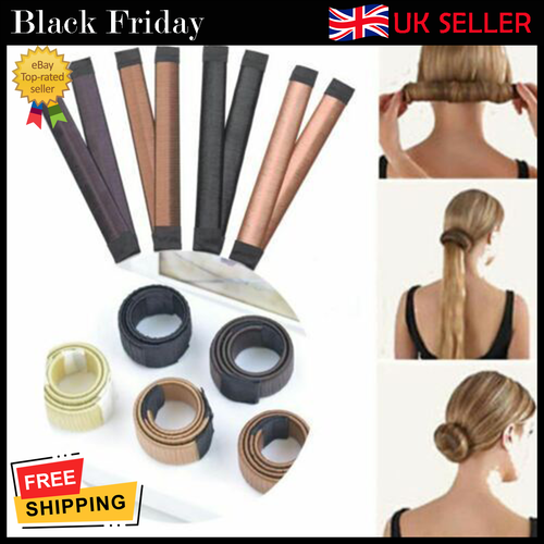 2x Hair Bun Maker Styling Donut Foam Bands for French Twist Updos DIY ...