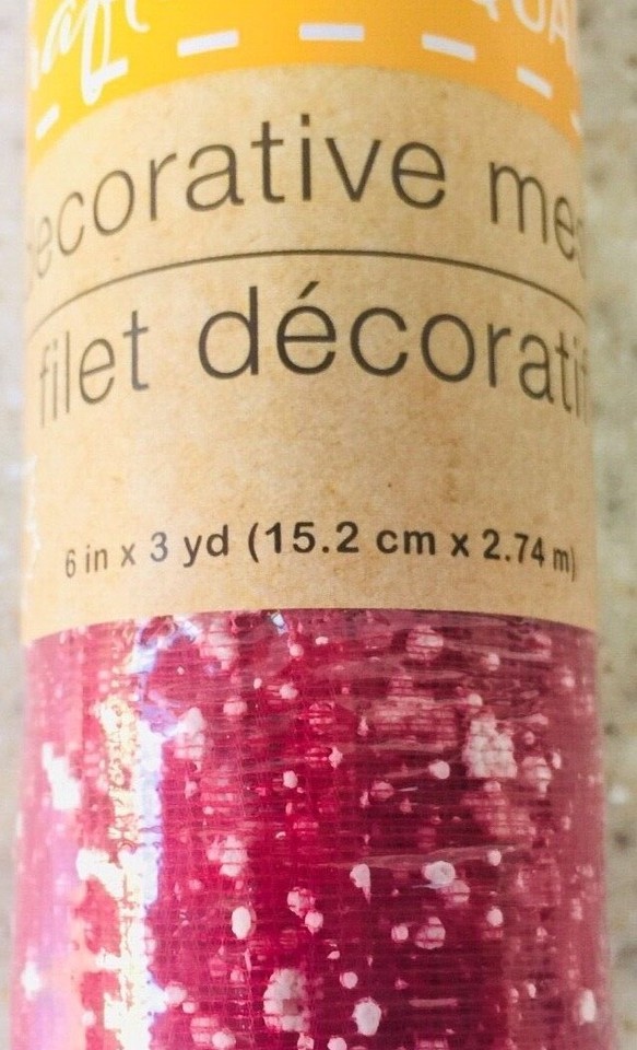 HARVEST Spatter Flocked DECO MESH Ribbon DIY Craft Wreath 6”x3yd CHOOSE ...