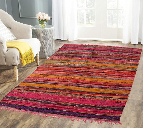 Hand Woven Chindi Rug Vintage Kilim Rug Handmade Rug Chindi Yoga Mat ...