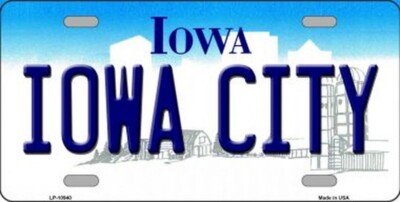 IOWA CITY IOWA STATE BACKGROUND METAL NOVELTY LICENSE PLATE TAG | eBay