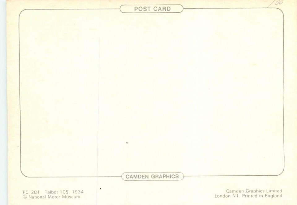 Postcard 1934 Talbot 105 Automobile - National Motor Museum | eBay