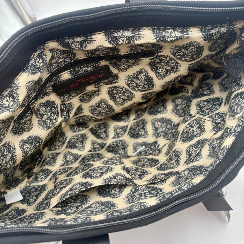 Ed Hardy Leopard Skull Rose Tattoo Print Tote Bag Purse | eBay