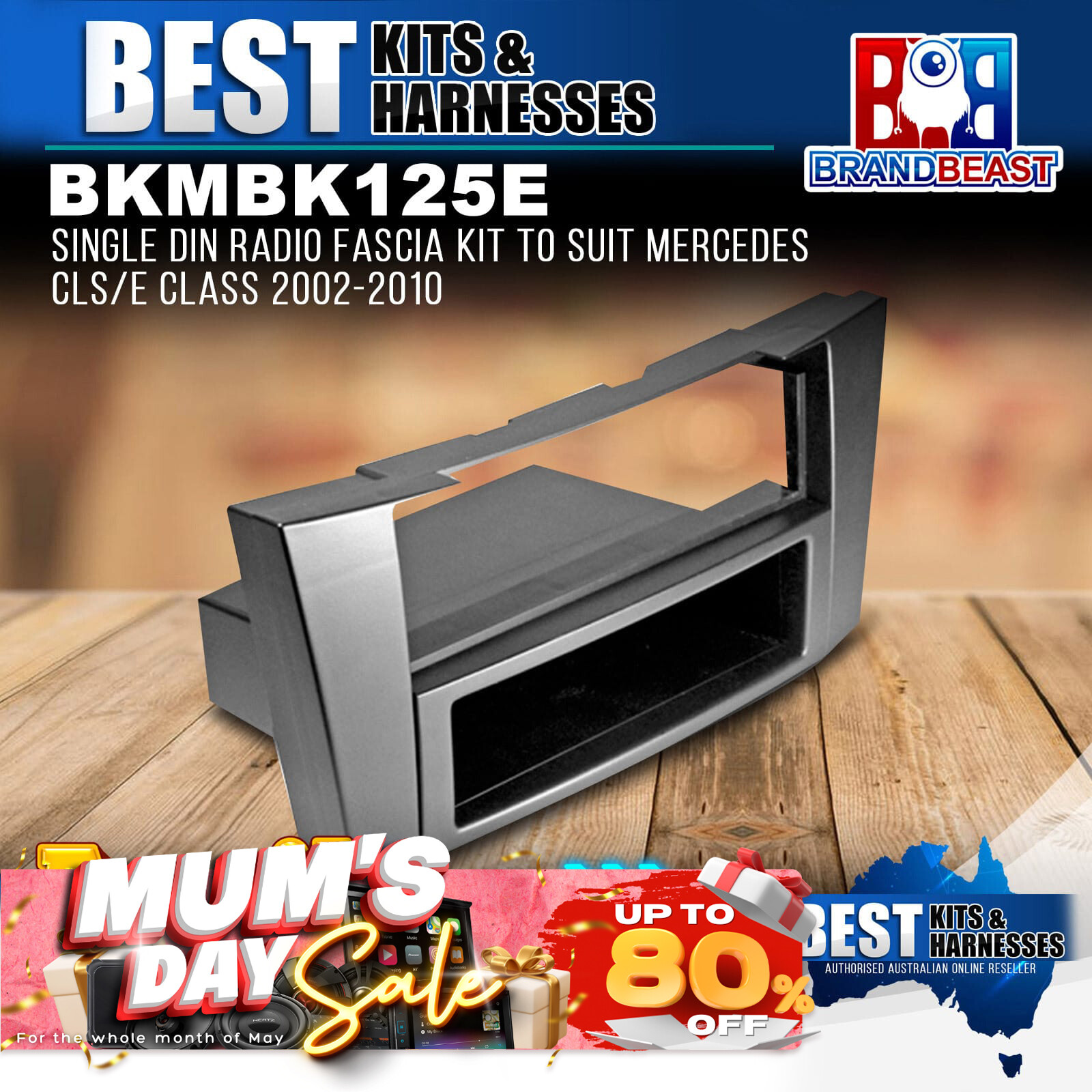 BestKits BKMBK125E Single DIN Fascia Kit To Suit Mercedes CLS/E Class ...