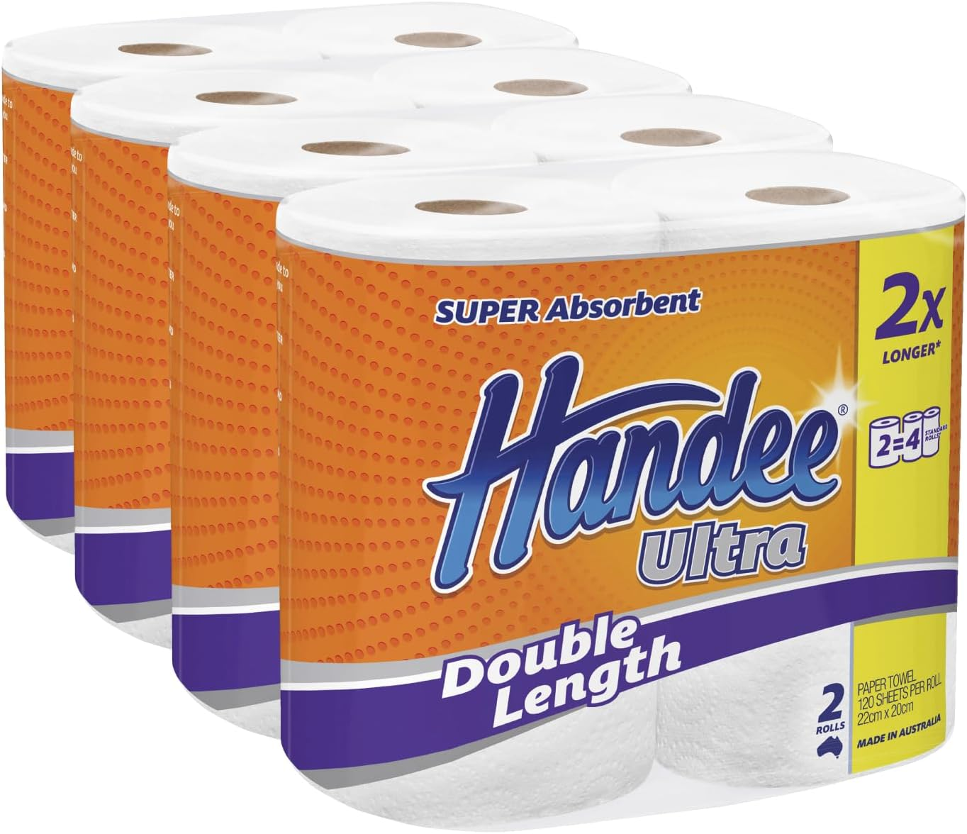 Handee Ultra Double Length Paper Towel (120 Sheets per Roll), 8 Rolls ...