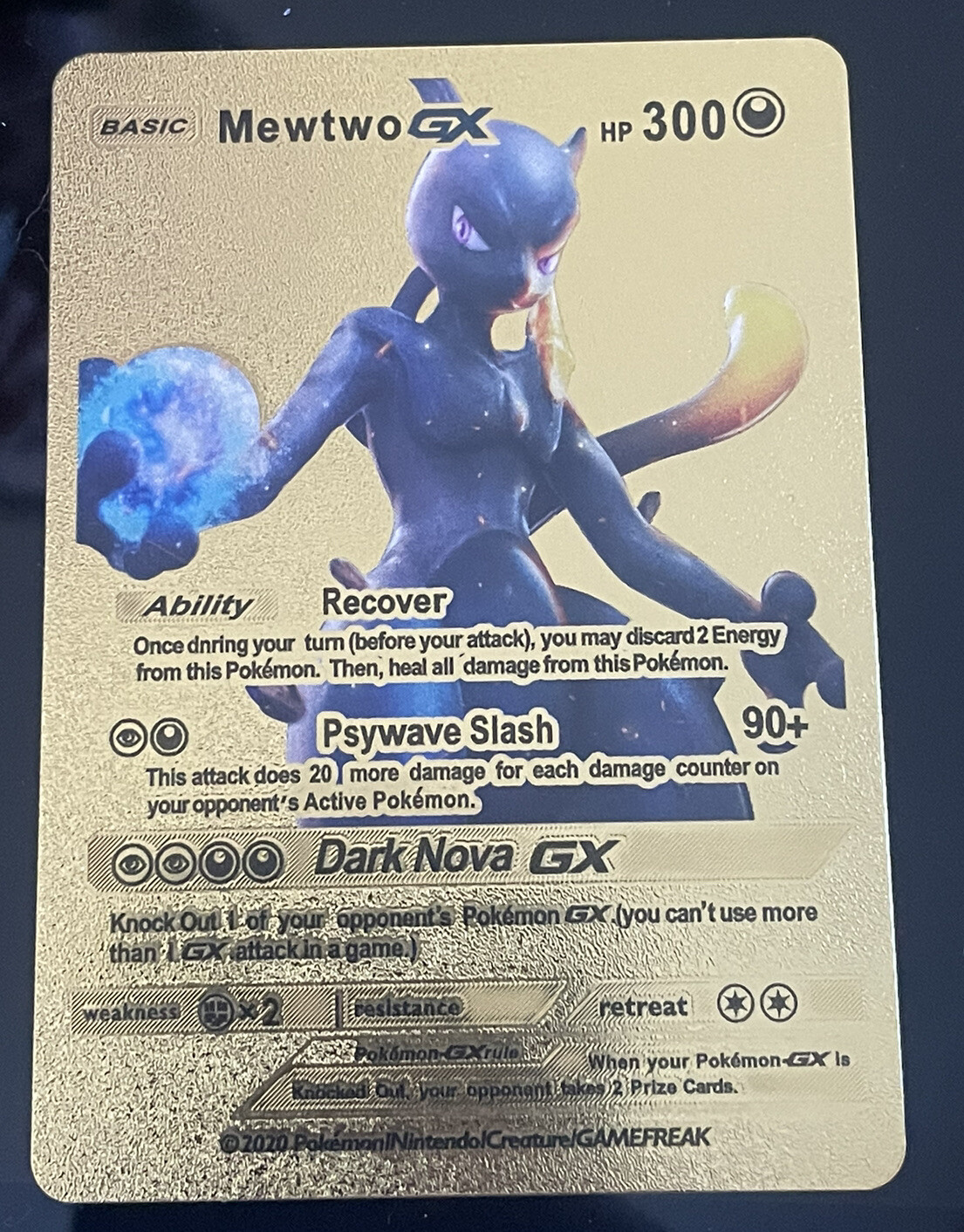 Mewtwo GX Gold Foil Dark Nova Pokemon Card | eBay
