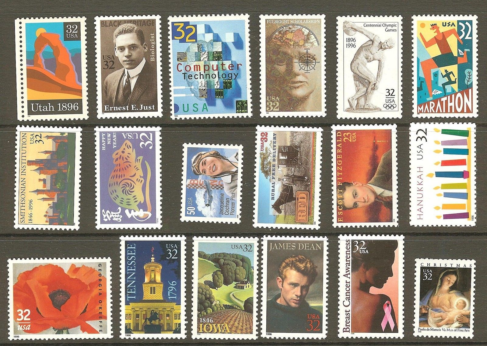Us 1996 Commemorative Year Set With 52 Stamps Mnh Ebay 2838
