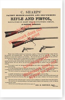 Sharps Rifles Carbines Pistols Firearms Gun Advertising Poster | eBay